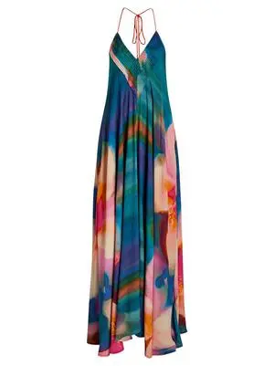 Free People Printed Woven Maxi Dress - Multicoloured