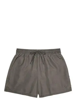 REPRESENT Logo-embroidered Swim Shorts - Charcoal