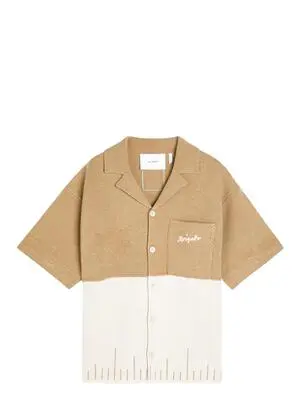 Axel Arigato Pier Textured Logo-embroidered Wool Shirt - Beige