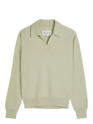 MAISON MARGIELA Wool Polo Jumper - Light Green