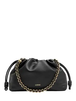 Loewe Flamenco Medium Leather Clutch - Black