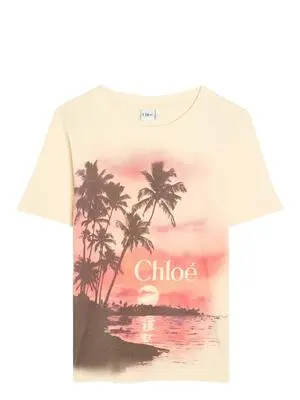 Chloé Printed Cotton T-shirt - Multi Print