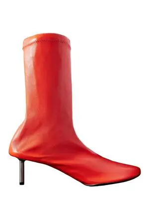 JIL SANDER Leather Ankle Boots - Red