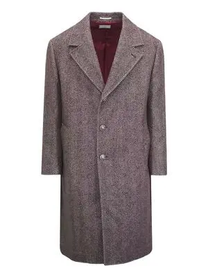 Brunello Cucinelli Herringbone Single-breasted Coat - Brown