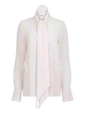 Nina Ricci Tie-neck Silk Shirt - Pink