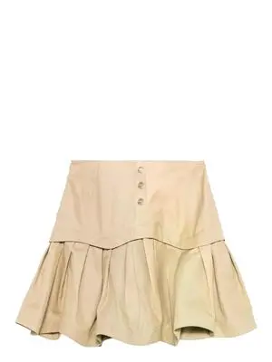 Sandro Flared Hem Cotton Skirt - Neutrals