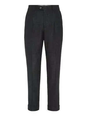 Brunello Cucinelli Virgin Wool-blend Straight-leg Trousers - Black