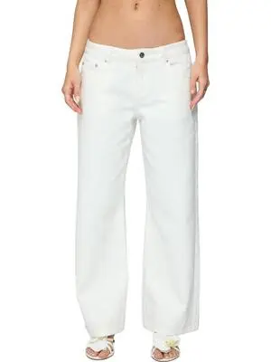 EDIKTED Roman Low Rise Slouchy Jeans - White