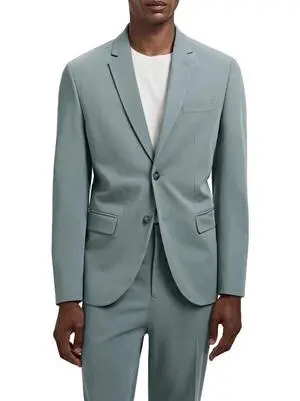 Mango Slim Fit Suit Jacket - Aqua Green