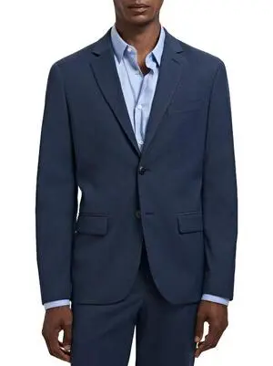 Mango Slim Fit Suit Jacket - Ink Blue