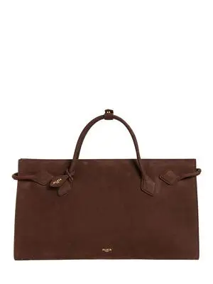 Alaïa Le Teckel Suede Tote Brun Fonce