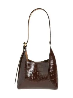 JIMMY CHOO Small Diamond Hobo Bag - Chocolate/ Gold