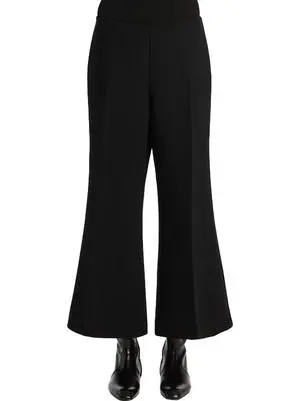 Khaite Walter Double Face Crepe Kick Flare Crop Pants - Black