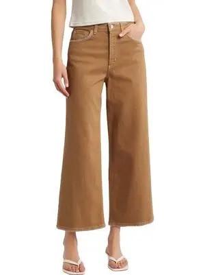 Rails Getty High-waist Wide-leg Crop Jeans - Safari Embroidered