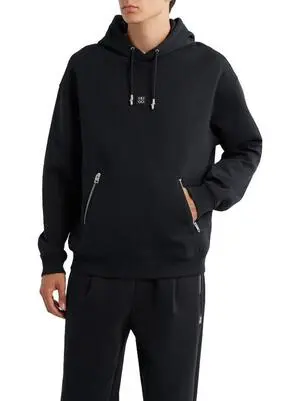 Hugo Dargen Knit Pullover Hoodie Black