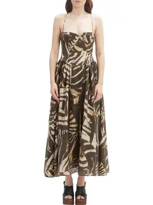 Bardot Estie Print Maxi Dress - Brown Animal