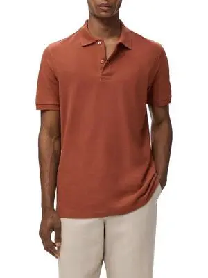 Mango Regular Fit Cotton Piqué Polo Burnt Orange