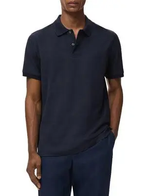 Mango Regular Fit Cotton Piqué Polo - Dark Navy