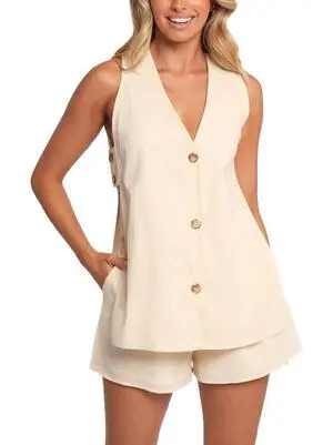 PETAL & PUP Cotton Vest And Shorts Set - Butter Yellow