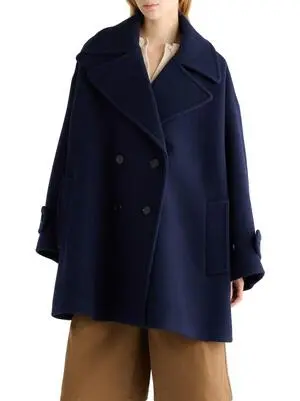 Chloé Wool Blend Coat - Evening Blue