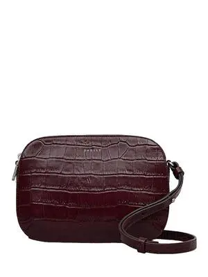 RADLEY Dukes Place Faux Croc Zip-top Crossbody Bag - Dark Cherry