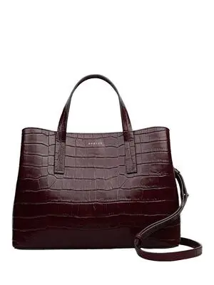 RADLEY Dukes Place Faux Croc Ziptop Satchel - Dark Cherry