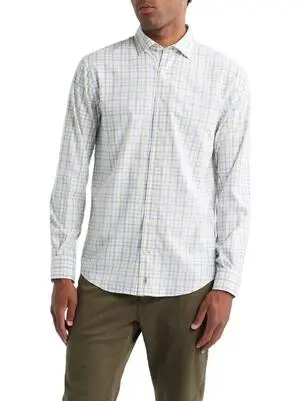 Johnnie-o Maarten Plaid Performance Button-up Shirt - Moss