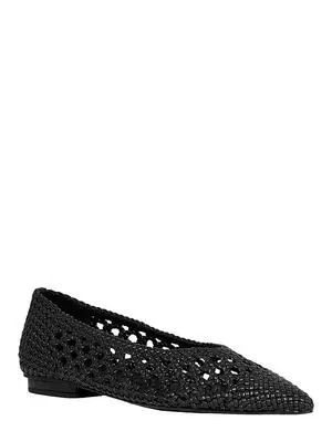 Rebecca Minkoff Bellerina Pointed Cap Toe Flat Black