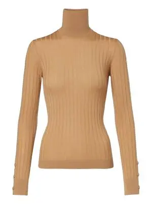 Moncler Wool And Cashmere Turtleneck Sweater - Beige