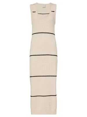 VARLEY Scott Striped Cotton Midi Dress
