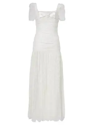 SELF-PORTRAIT Lace And Tulle Maxi Dress - White