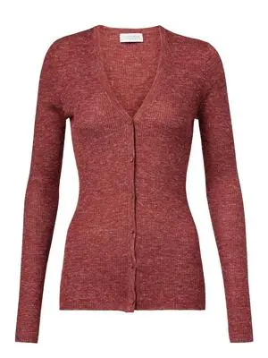 Gabriela Hearst Aiste Cashmere, Silk, And Hemp Cardigan - Burgundy