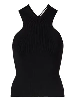 Altuzarra Trina Ribbed-knit Top - Black