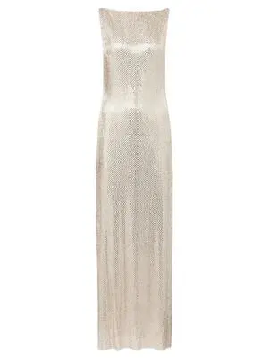 Roland Mouret Crystal-embellished Mesh Gown - Gold