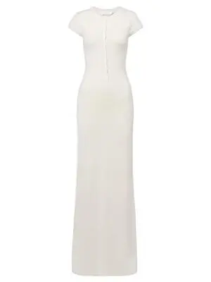AYA MUSE Caden Knitted Silk-blend Maxi Dress - White