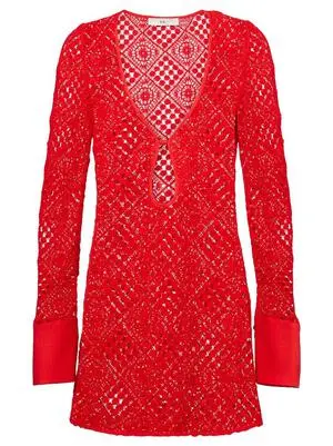 Sir The Label Rayure Crochet Minidress - Red