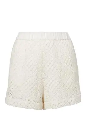 Sir The Label Crochet High-rise Cotton Shorts - White