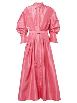 Rebecca Vallance Maple Belted Gathered Shirt Dress - Pink