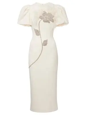 Rebecca Vallance Embellished Crêpe Cocktail Dress - White