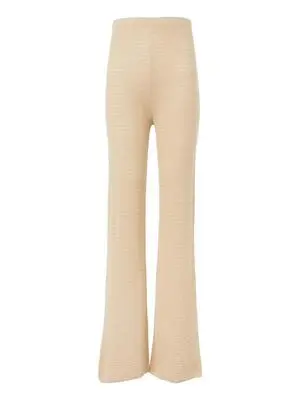 Posse Lennon Knitted Cotton-blend Flared Pants - Beige