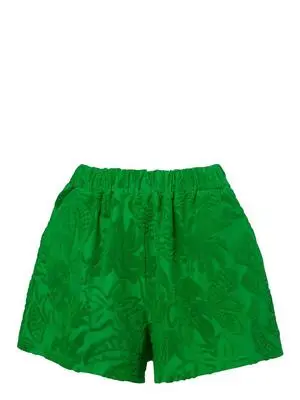 Farm Rio Floral Cotton-blend Terry Shorts - Green