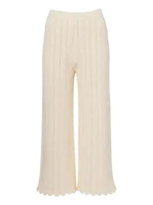 Altuzarra Petey Open-knit Flared Pants - Beige