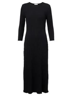 Vince Ribbed-knit Cotton-blend Maxi Dress - Black