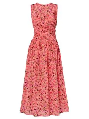 Ulla Johnson Sylvie Floral Silk Midi Dress - Pink