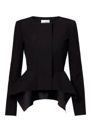 Roland Mouret Peplum Crêpe Jacket - Black