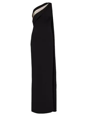 ROLAND MOURET Embellished One-Shoulder Gown