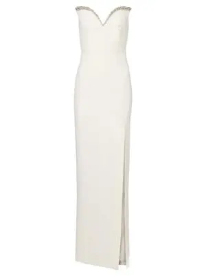 Roland Mouret Embellished Strapless Gown - White