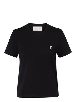 AMI Paris De Coeur Cotton Jersey T-shirt - Black