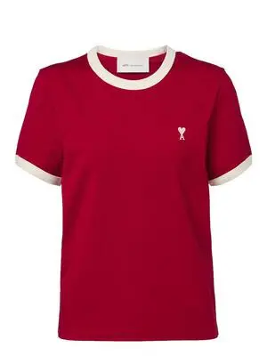 AMI Paris Ami Paris Ami De Cœur Cotton Jersey T-Shirt Red