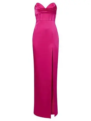 Rebecca Vallance Saskia Satin Bustier Gown - Pink